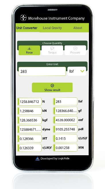 Morehouse Has an App to Convert Force to Mass, Mass to Force and it ...