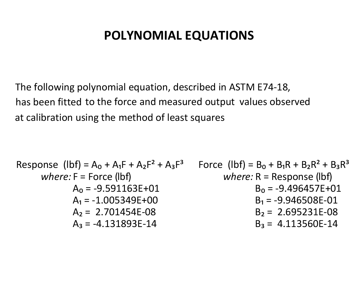 How Do I Calculate B Coefficients Using Data from My Force Calibration ...